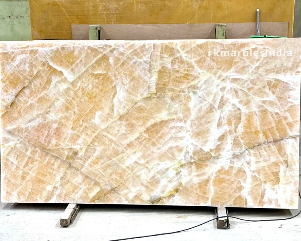 Orange Onyx Marble Slab Supplier - RK Marbles India